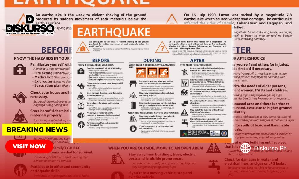Dahil sa sunod-sunod at patuloy na paglindol, narito ang ilang paalala ...