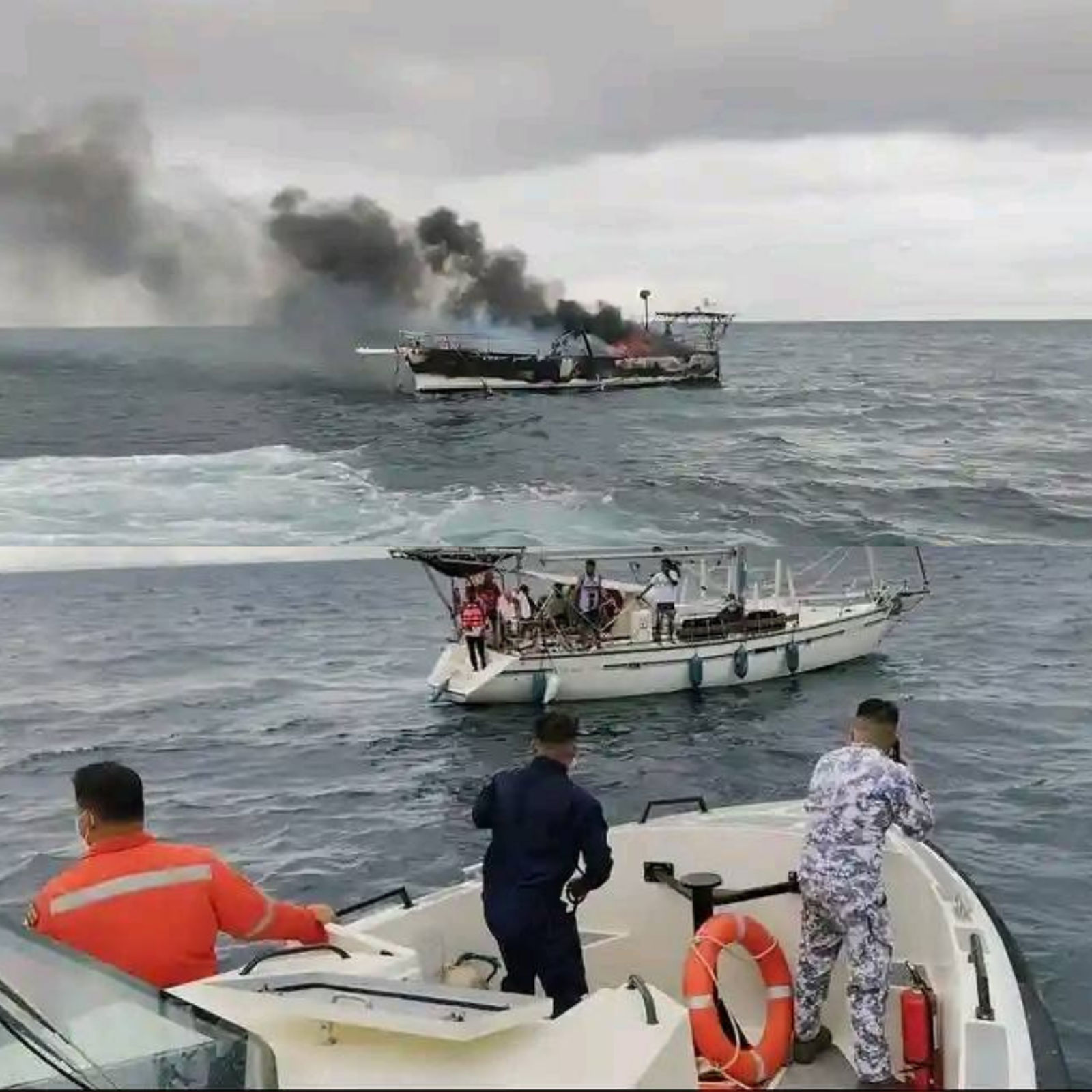 Swift coast guard response saves passengers as yacht catches fire off ...