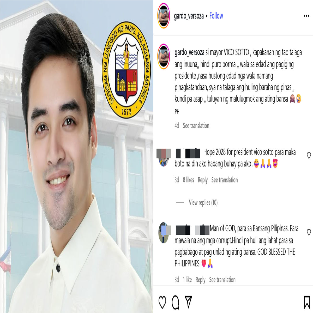 Tingnan: Gardo Versoza, nagpahayag ng kanyang paghanga kay Mayor Vico ...