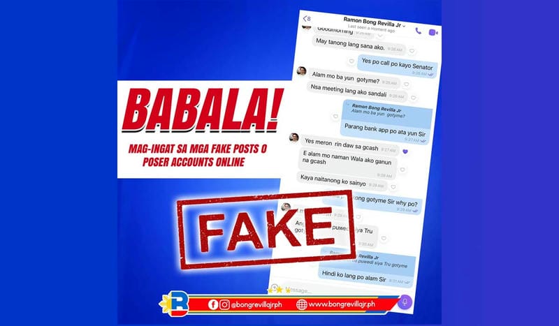 Opisina ni Sen. Bong Revilla Jr. Laban sa mga Fake Posts at Poser ...