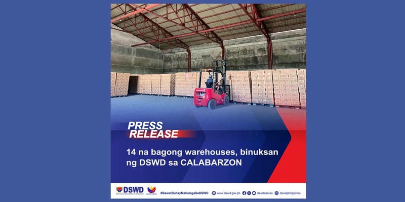 14 Bagong Warehouses, Binuksan ng DSWD sa CALABARZON para sa Mas ...
